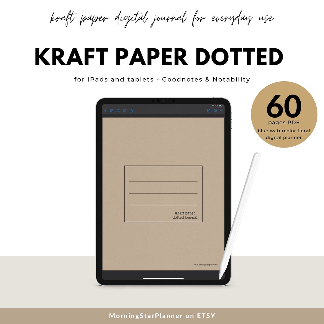 Kraft Paper Digital Notebook Digital Journal Dotted Digital - Etsy