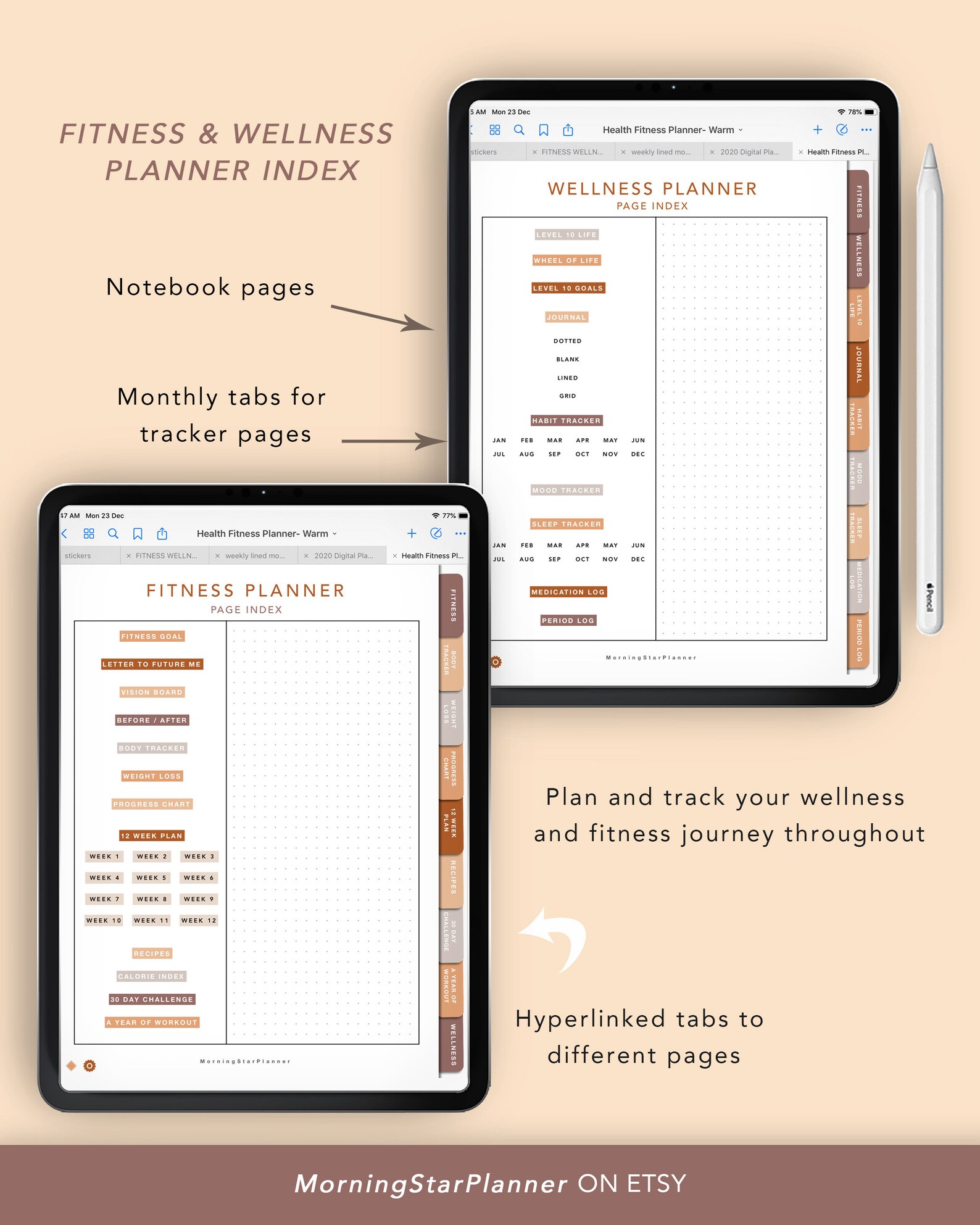 Digital Fitness Planner Health Wellness Planner Weight - Etsy India