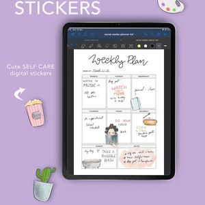 Buy Self Care Digital Stickers for Goodnotes - iPad & Tablet Planner ...
