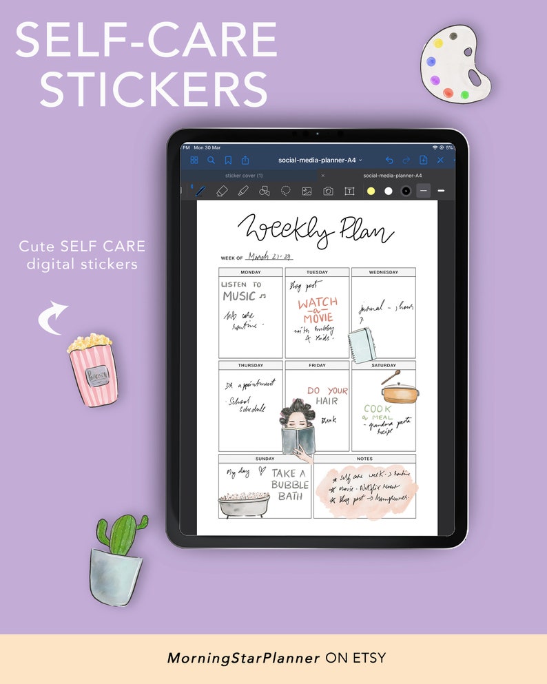 Buy Self Care Digital Stickers for Goodnotes Ipad & Tablet Online in ...