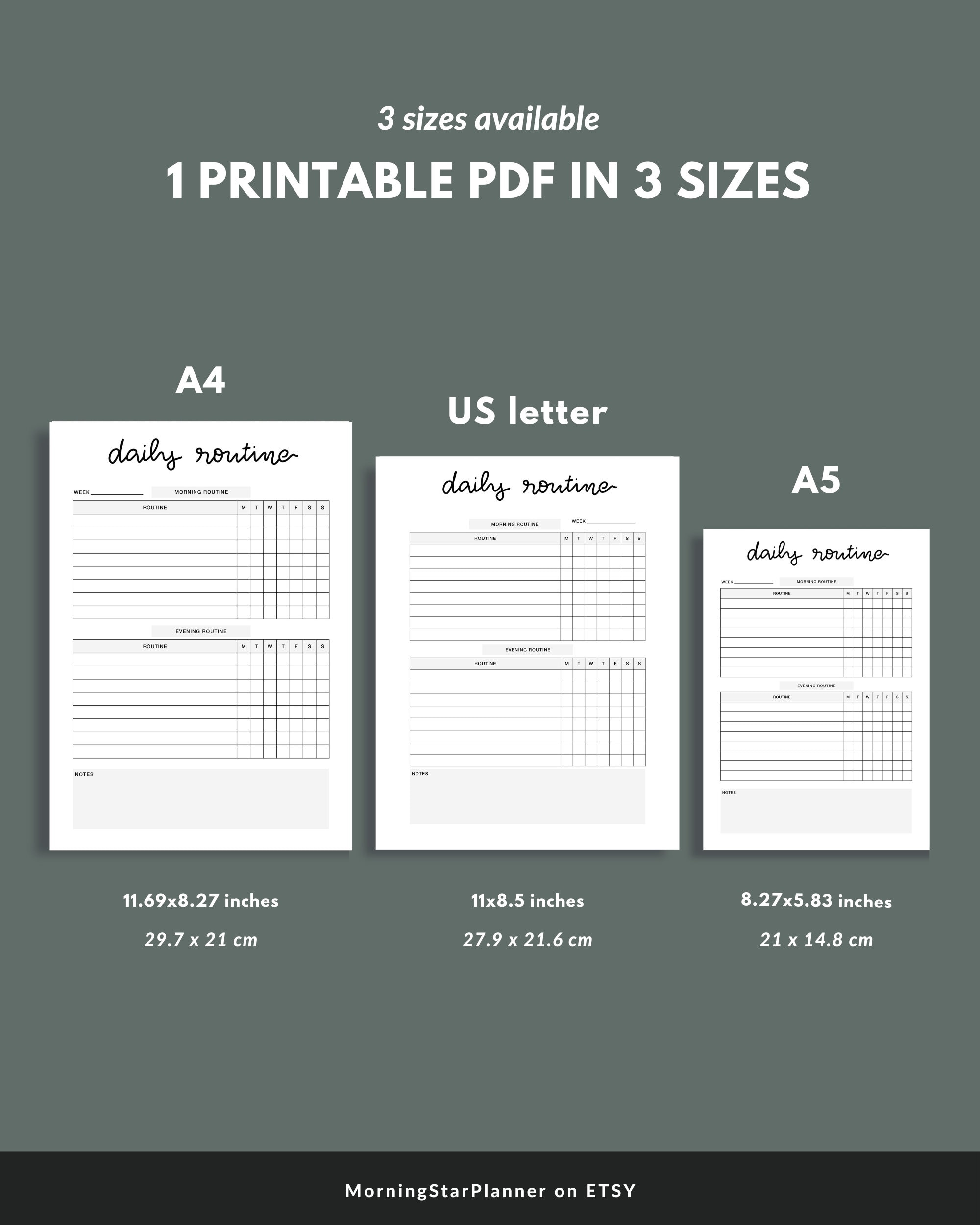 Daily Routine Planner, Routine Tracker, Morning Checklist, Evening ...