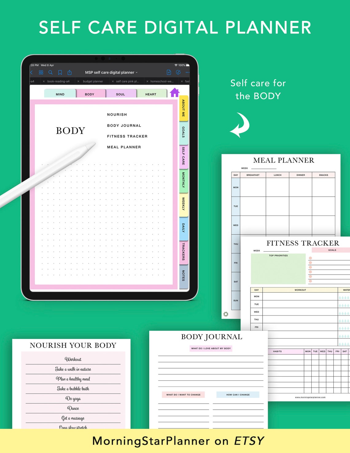 Buy Self Care Digital Planner goodnotes Planner for Self Love Mood ...