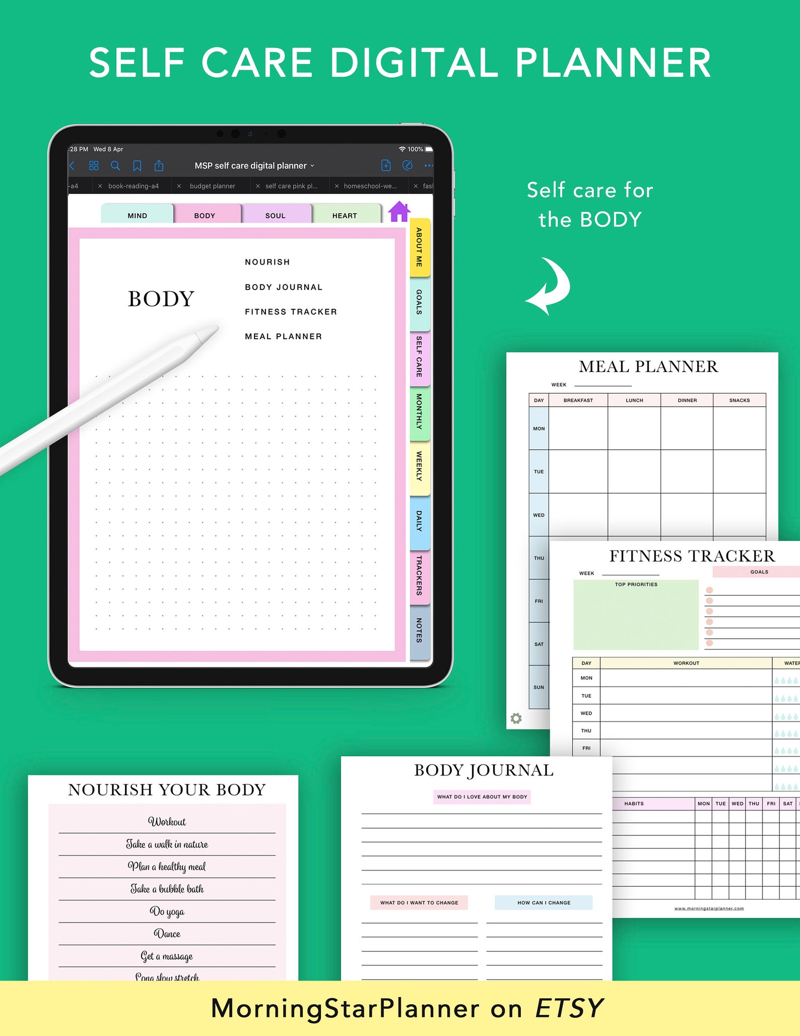 Self Care Digital Planner Goodnotes Planner for Self Love | Etsy