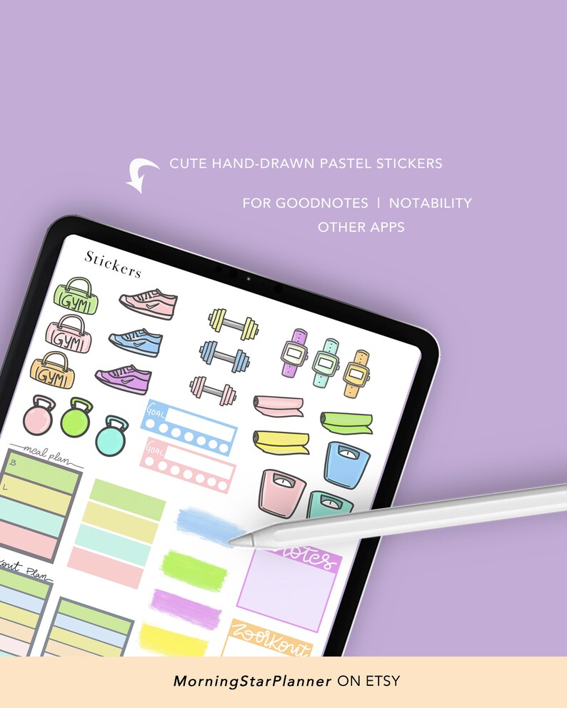 Buy Fitness Digital Stickers Goodnotes Ipad Planner Stickers Online in ...