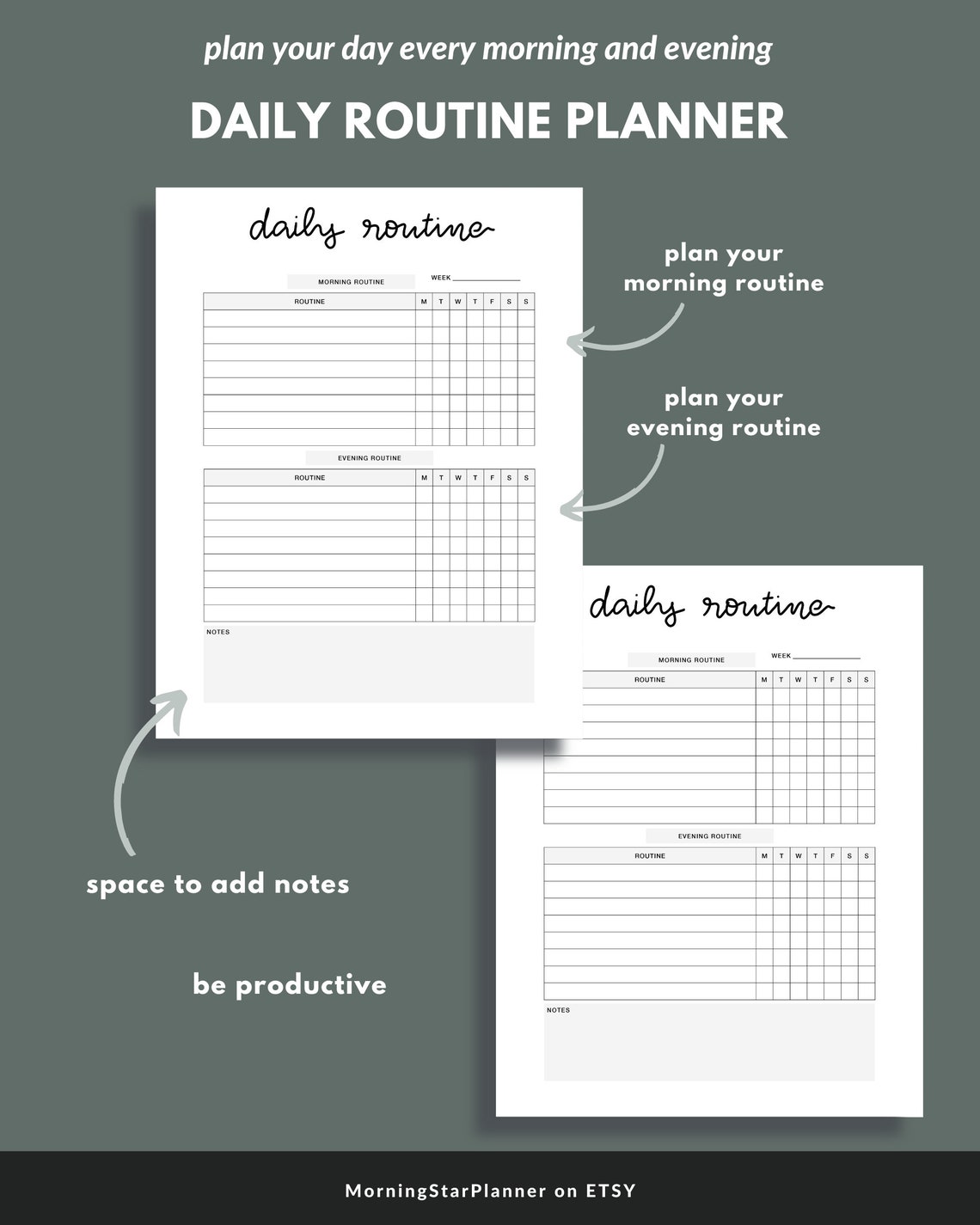 Daily Routine Planner, Routine Tracker, Morning Checklist, Evening ...