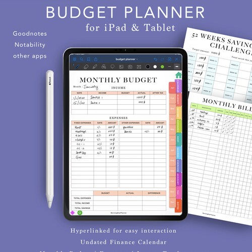 Digital Budget Planner Finance Planner Ipad Tablet - Etsy