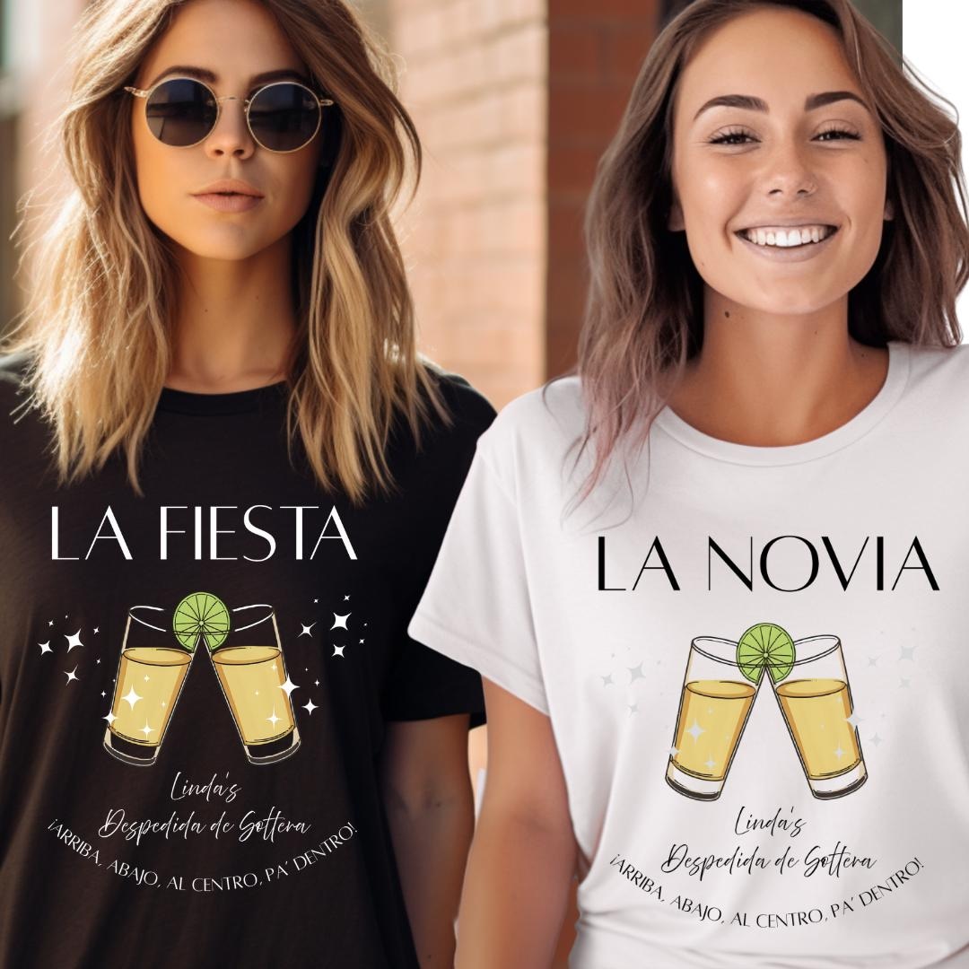 Personalized Latina Bachelorette Shirts, La Novia Shirt La Fiesta Shirt ...