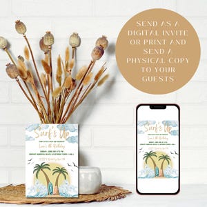 EDITABLE Surfs up Beach Birthday Invitation DIGITAL & PRINTABLE ...