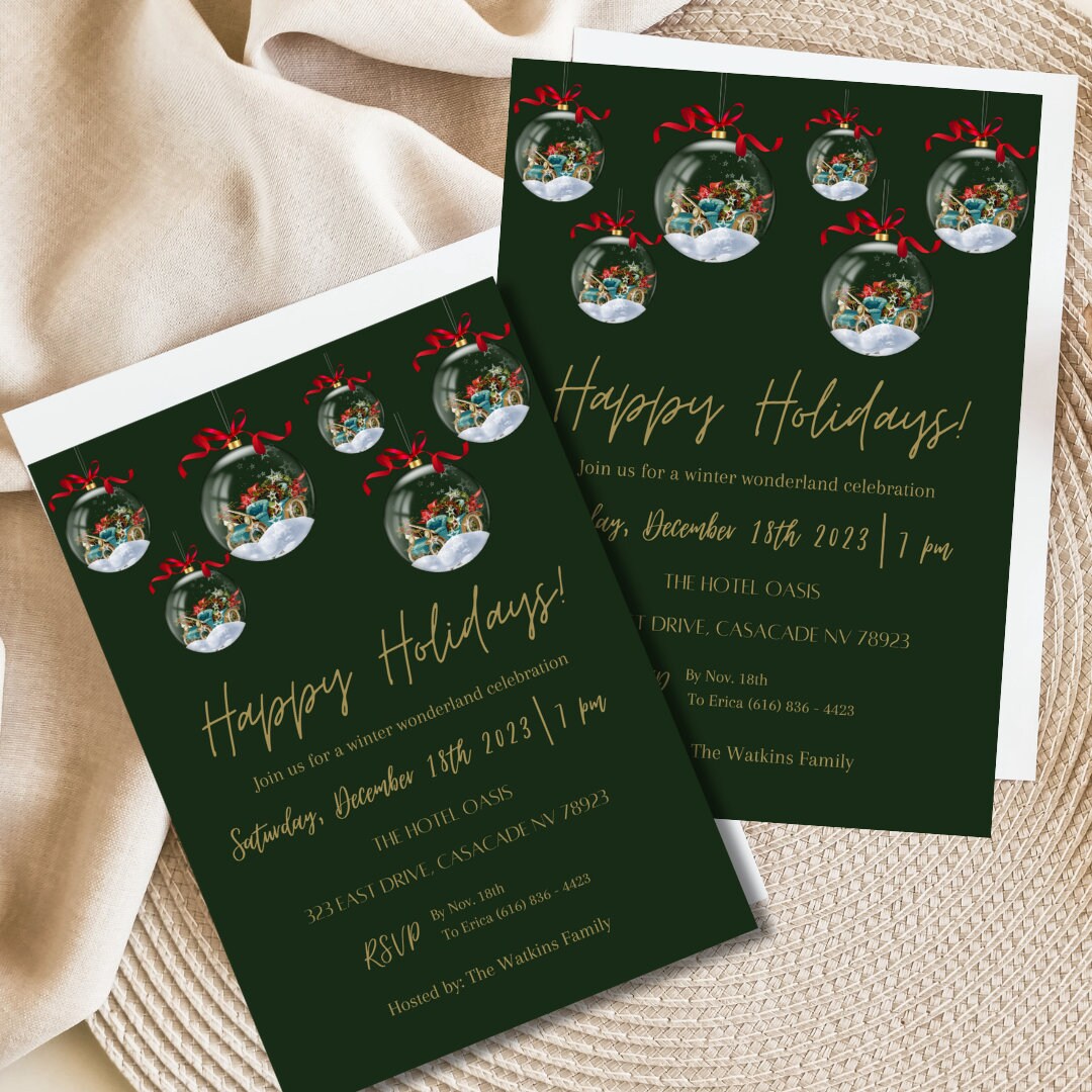 EDITABLE Holiday Party Invitation Digital FOR PRINT - Etsy