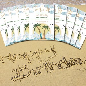EDITABLE Surfs up Beach Birthday Invitation DIGITAL & PRINTABLE ...