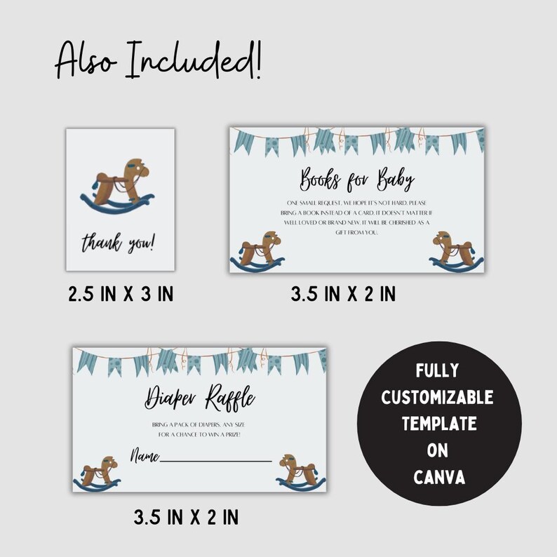 EDITABLE Boy Pony Baby Shower Invitation Template DIGITAL & PRINTABLE ...