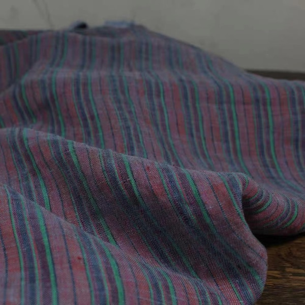 Striped Linen Fabric - Etsy