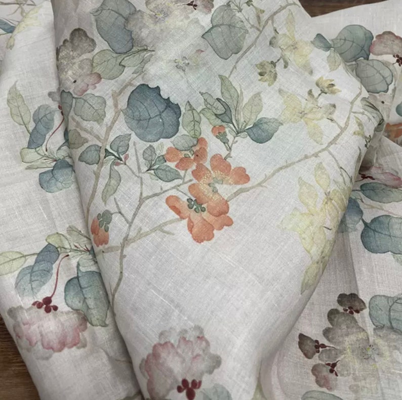 Print Ramie Fabric by the Yard for Blouses, Dresses, Skirts, Clothes ...