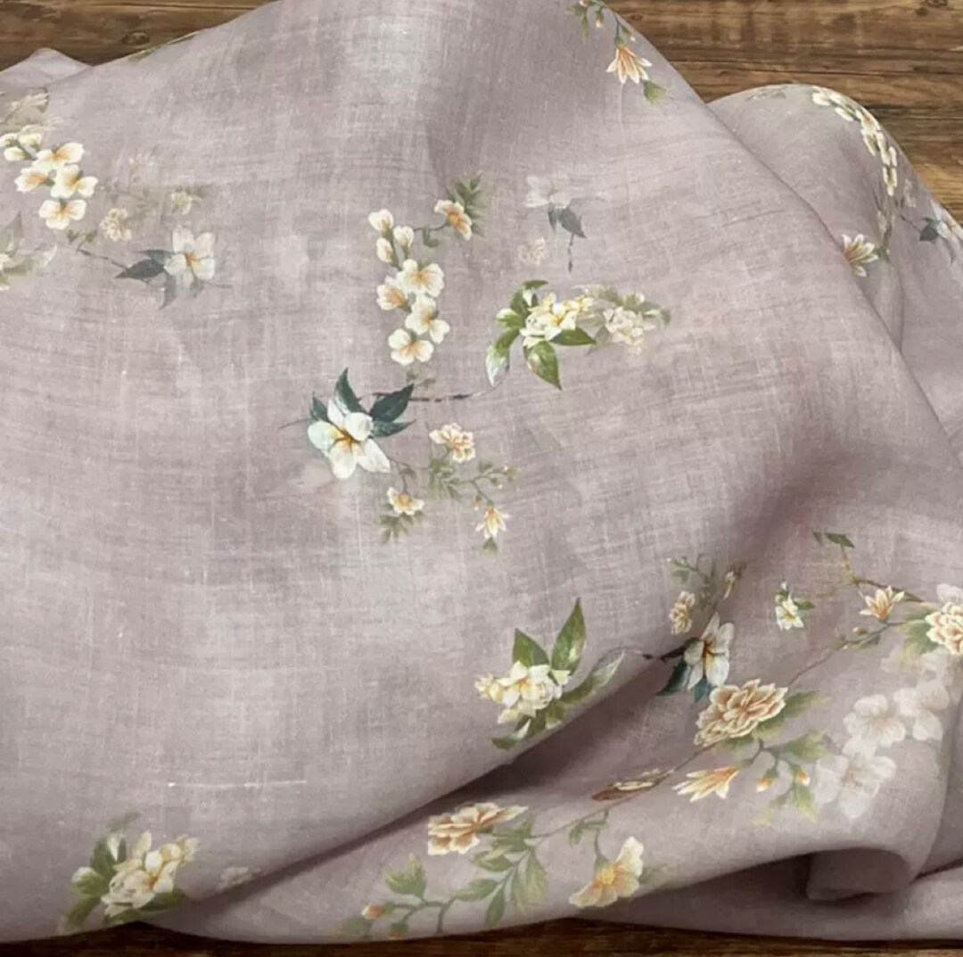 Print Ramie Fabric by the Yard for Blouses, Dresses, Shirts, Skirts ...