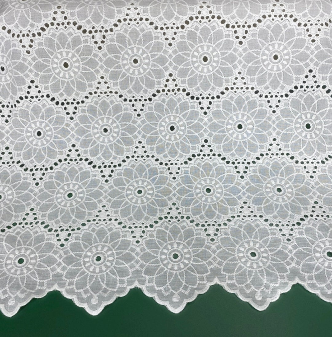 Embroidery Floral Cotton Fabric by the Yard - Etsy