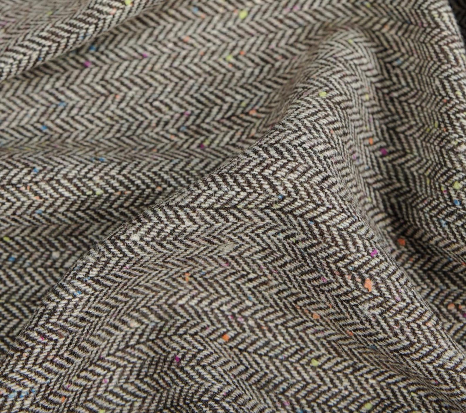 Colorful Specks Herringbone Wool Fabric by the Yard - Etsy