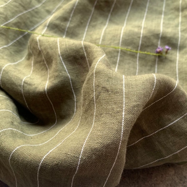 Striped Linen Fabric - Etsy