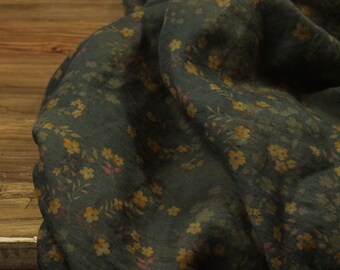 Printed Linen Fabric | Etsy