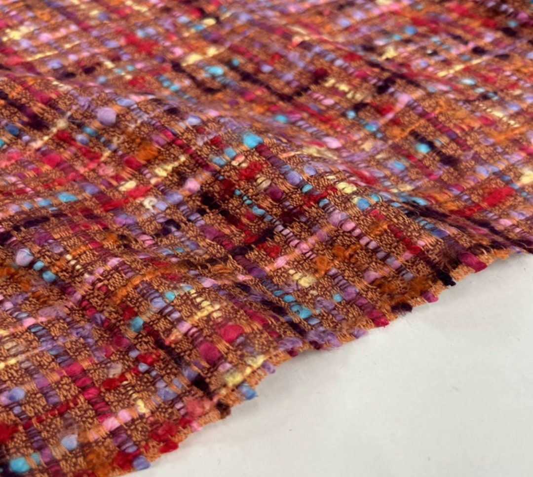 Colorful Tweed Fabric by the Yard - Etsy