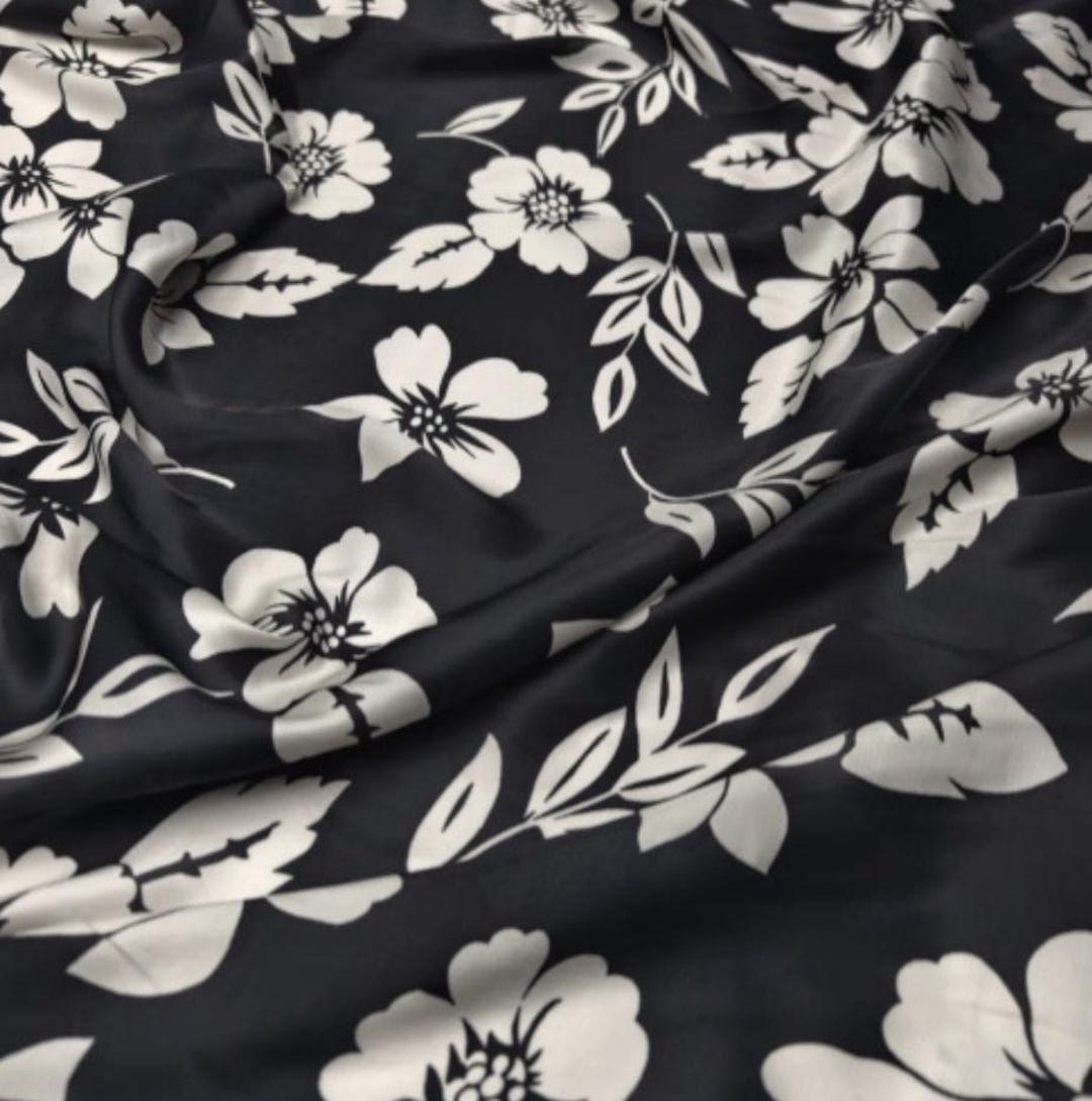 Print Cupra Fabric, Floral Cupro Fabric by the Yard - Etsy