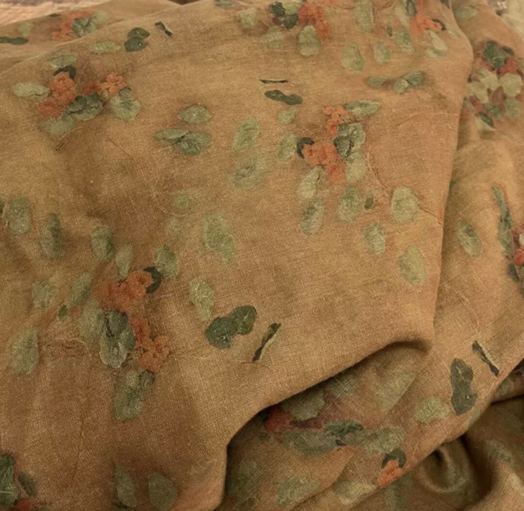 Print Floral Linen Fabric by the Yard - Etsy