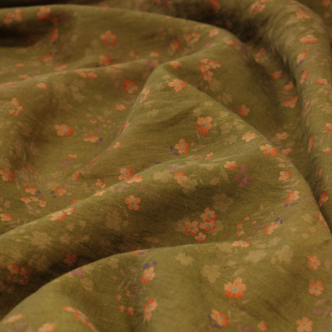 Print Floral Linen Fabric by the Yard - Etsy