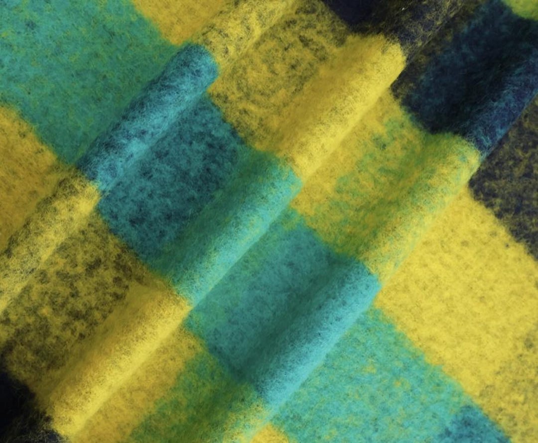 Plaid Knit Wool Fabric by the Yard - Etsy