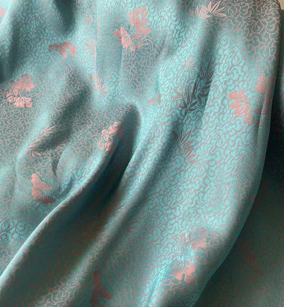 Jacquard Seiden Stoff Meterware - Etsy.de