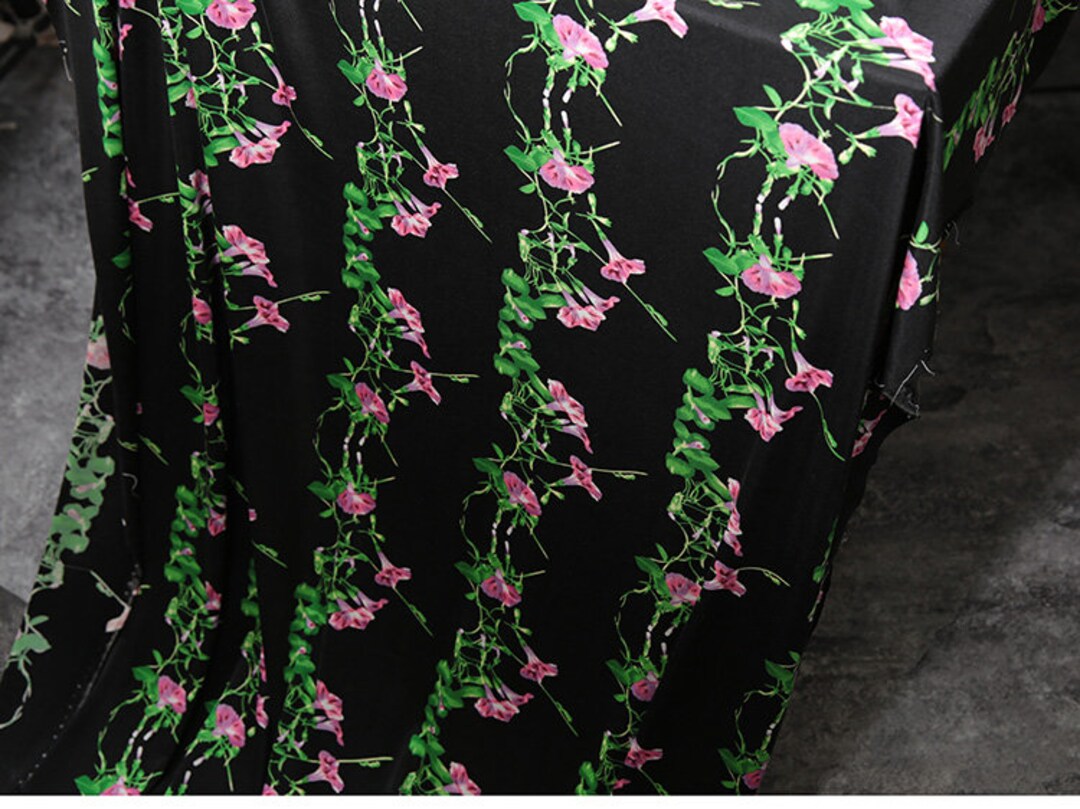 Print Knit Silk Fabric by the Yard - Etsy