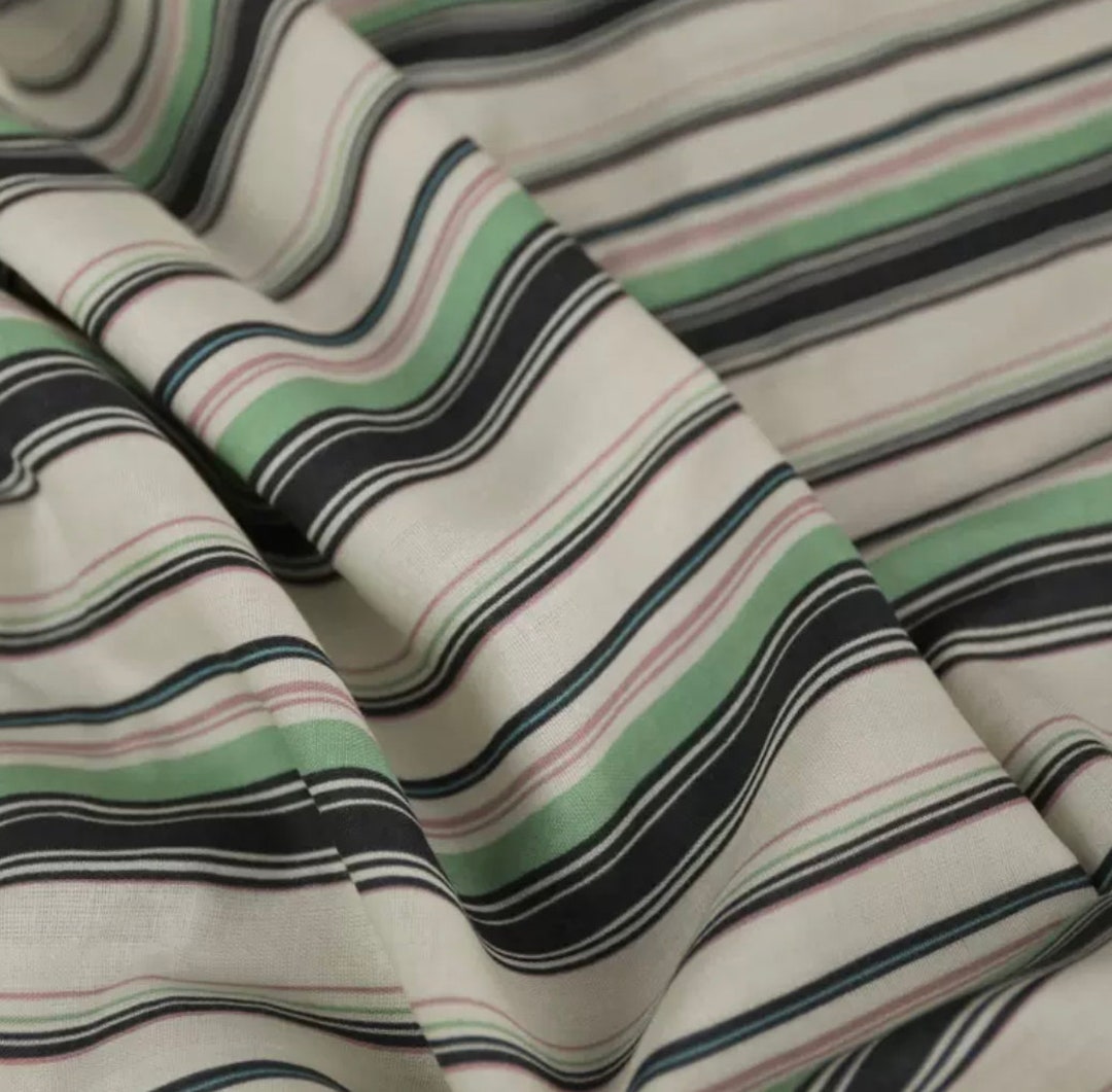 Striped Cotton Fabric by the Yard - Etsy