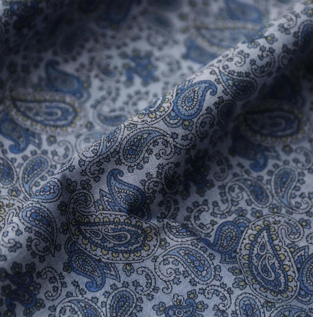 Paisley Print Linen Fabric by the Yard - Etsy