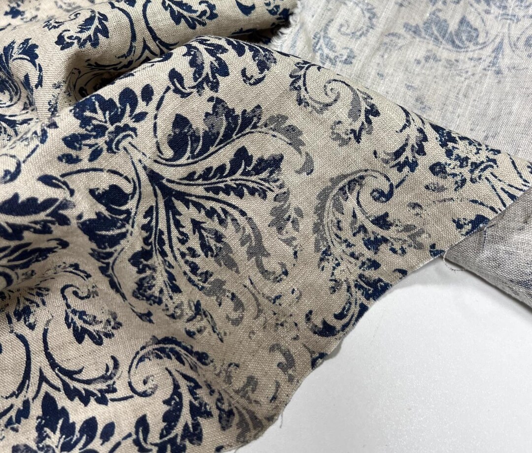 Print Linen Fabric by the Yard - Etsy