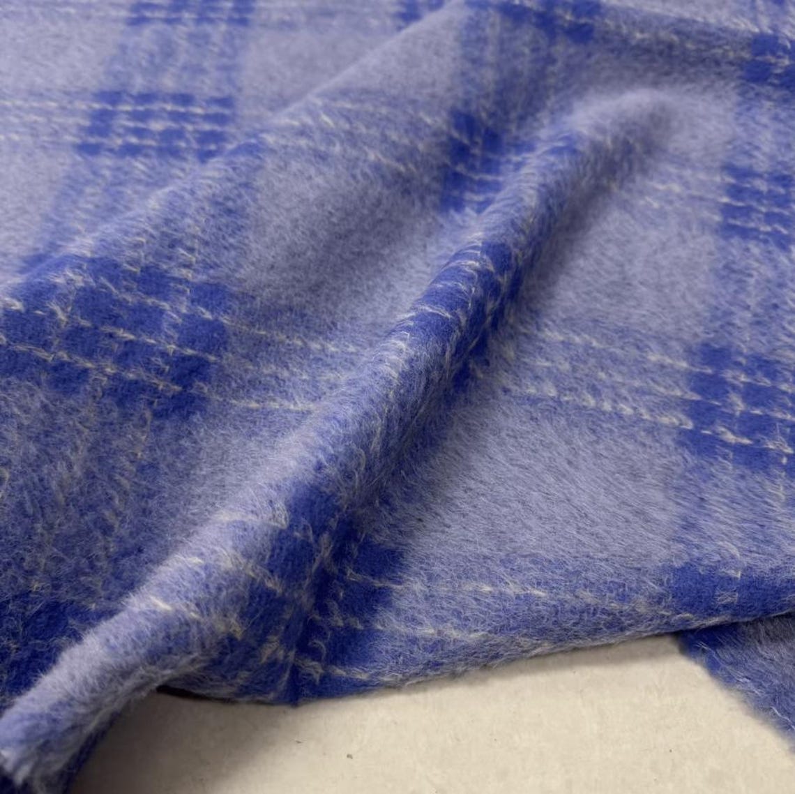 Plaid Alpaca Wool Fabric by the Yard - Etsy