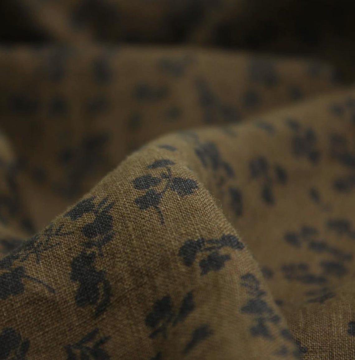 Print Floral Linen Fabric by the Yard - Etsy