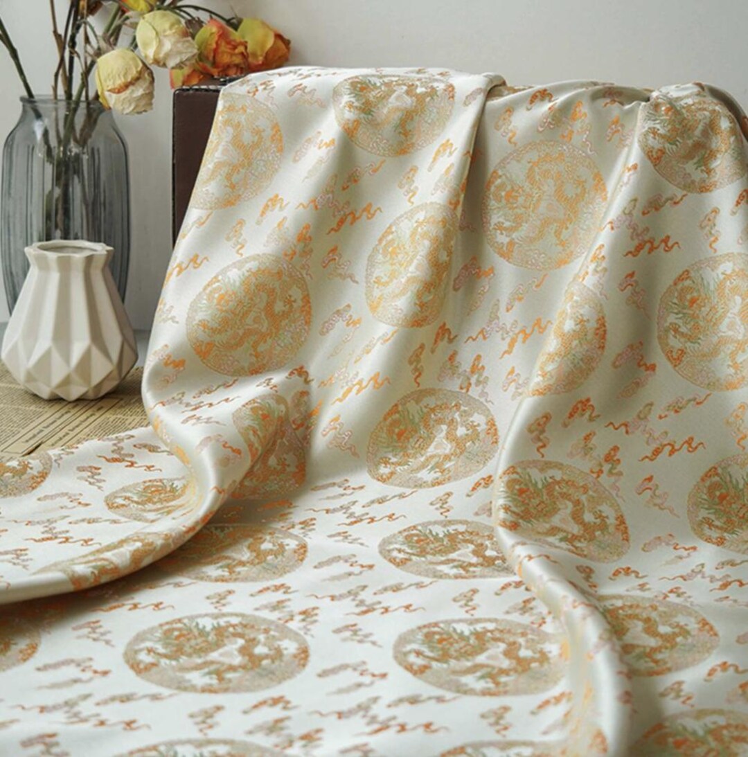 Dragon Jacquard Brocade Fabric by the Yard - Etsy