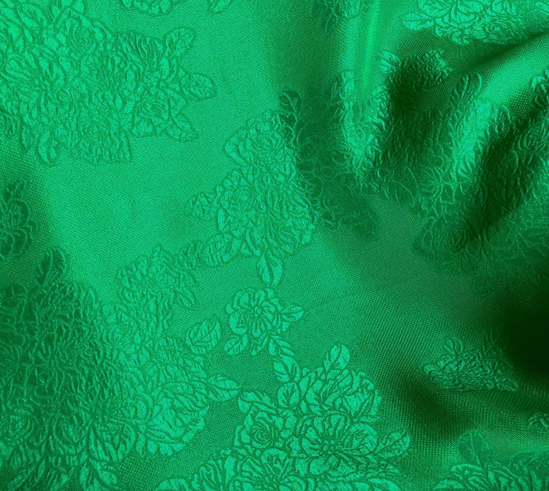 Jacquard Embossed Silk Fabric by the Yard - Etsy
