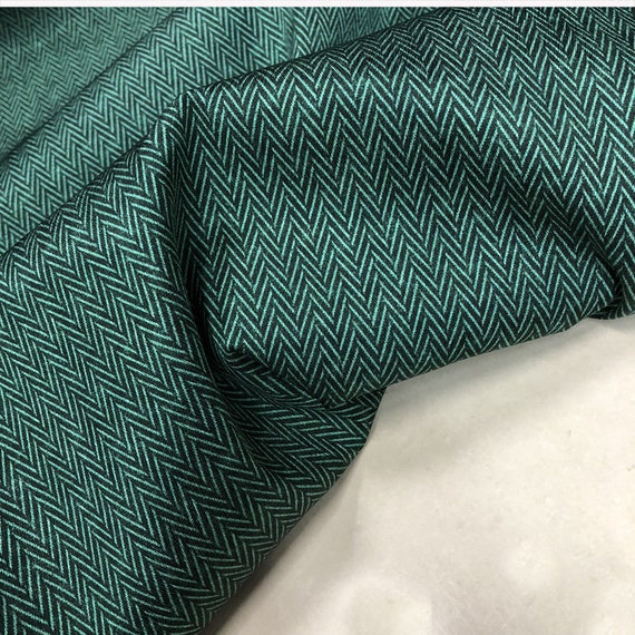 Herringbone Print Silk Fabric by the Yard - Etsy