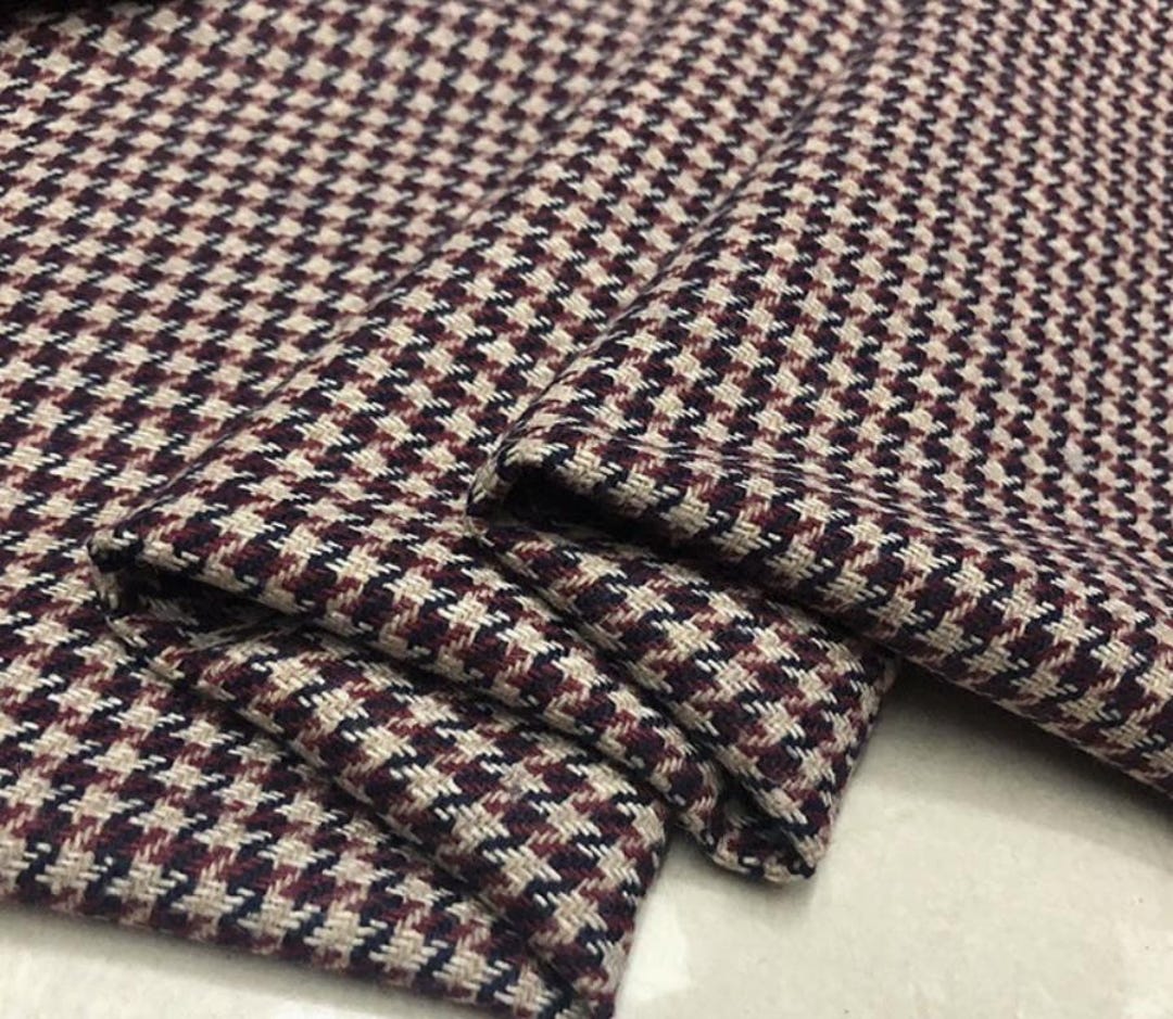 Houndstooth Wool Fabric by the Yard - Etsy
