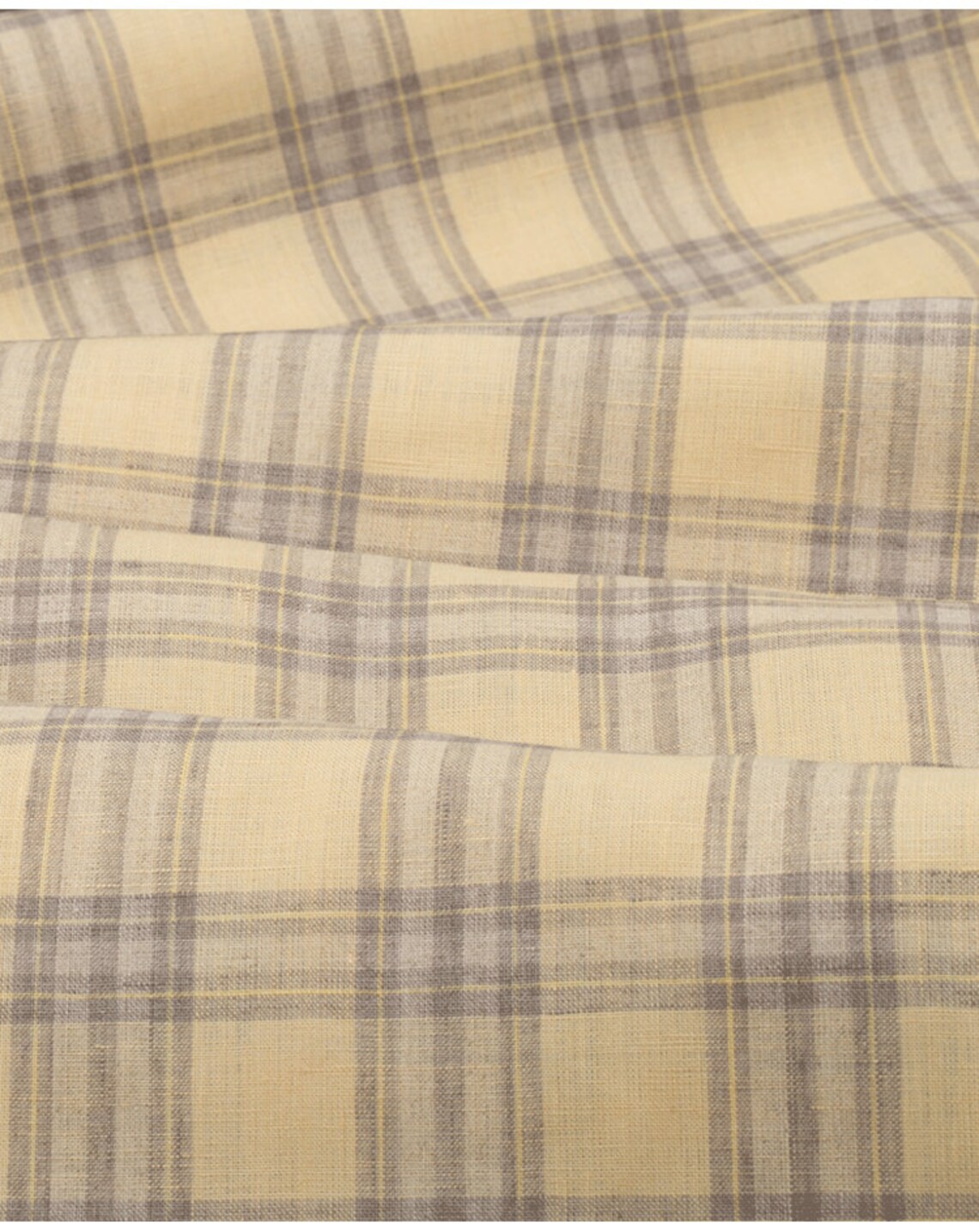 Plaid linen fabric by the yard | Etsy