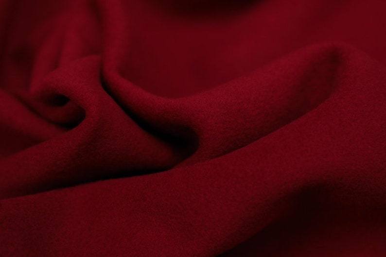 Red Cashmere Wool Fabric Woolen Fabric by the Yard - Etsy