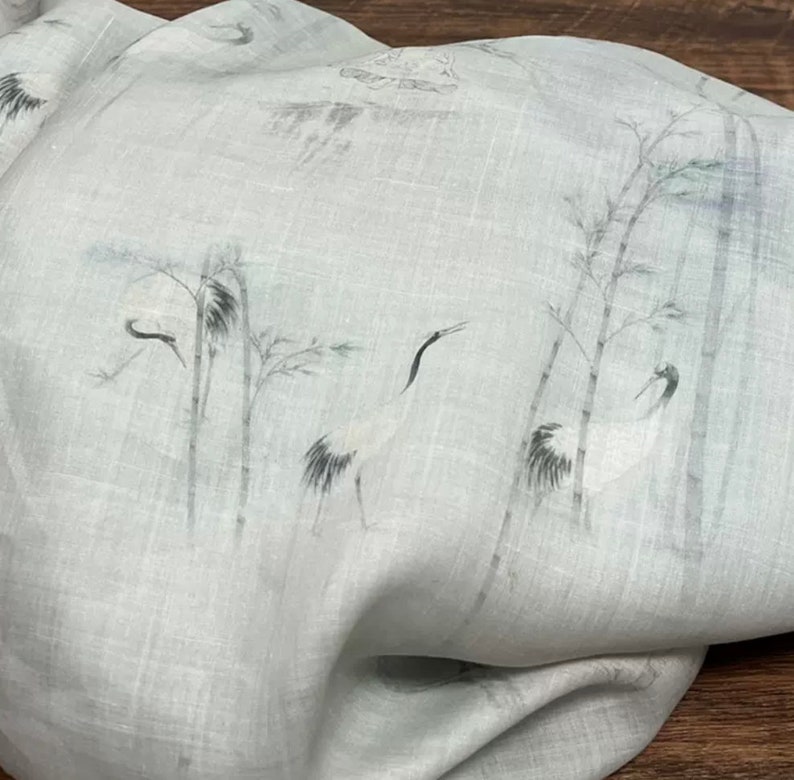 Print Ramie Fabric by the Yard for Blouses, Dresses, Skirts, Clothes ...