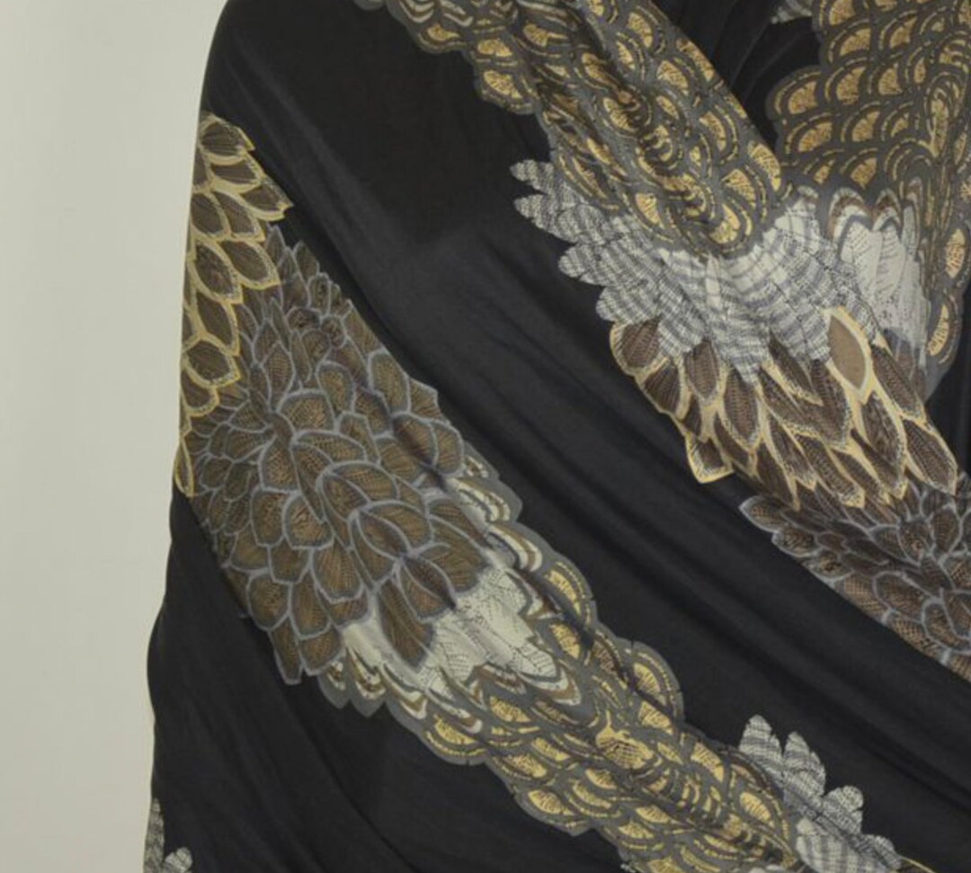 Print Knit Silk Fabric by the Yard - Etsy