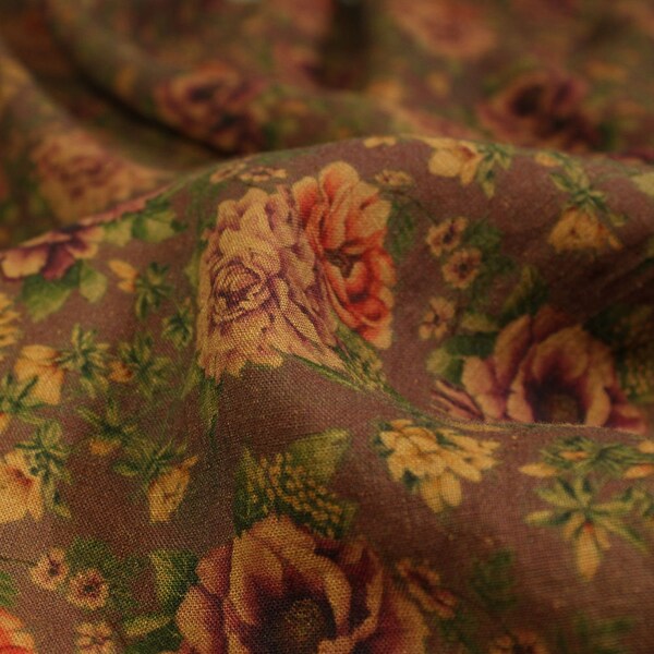 Floral Linen Fabric - Etsy