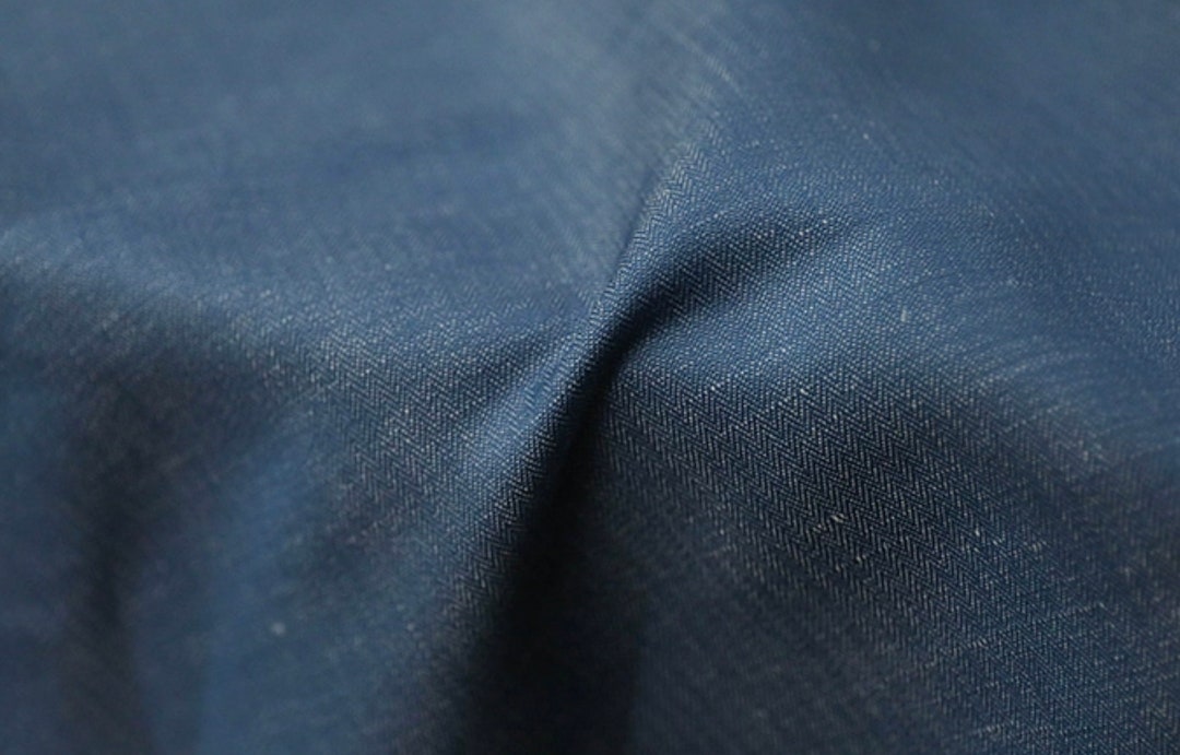 Herringbone Linen Fabric by the Yard - Etsy