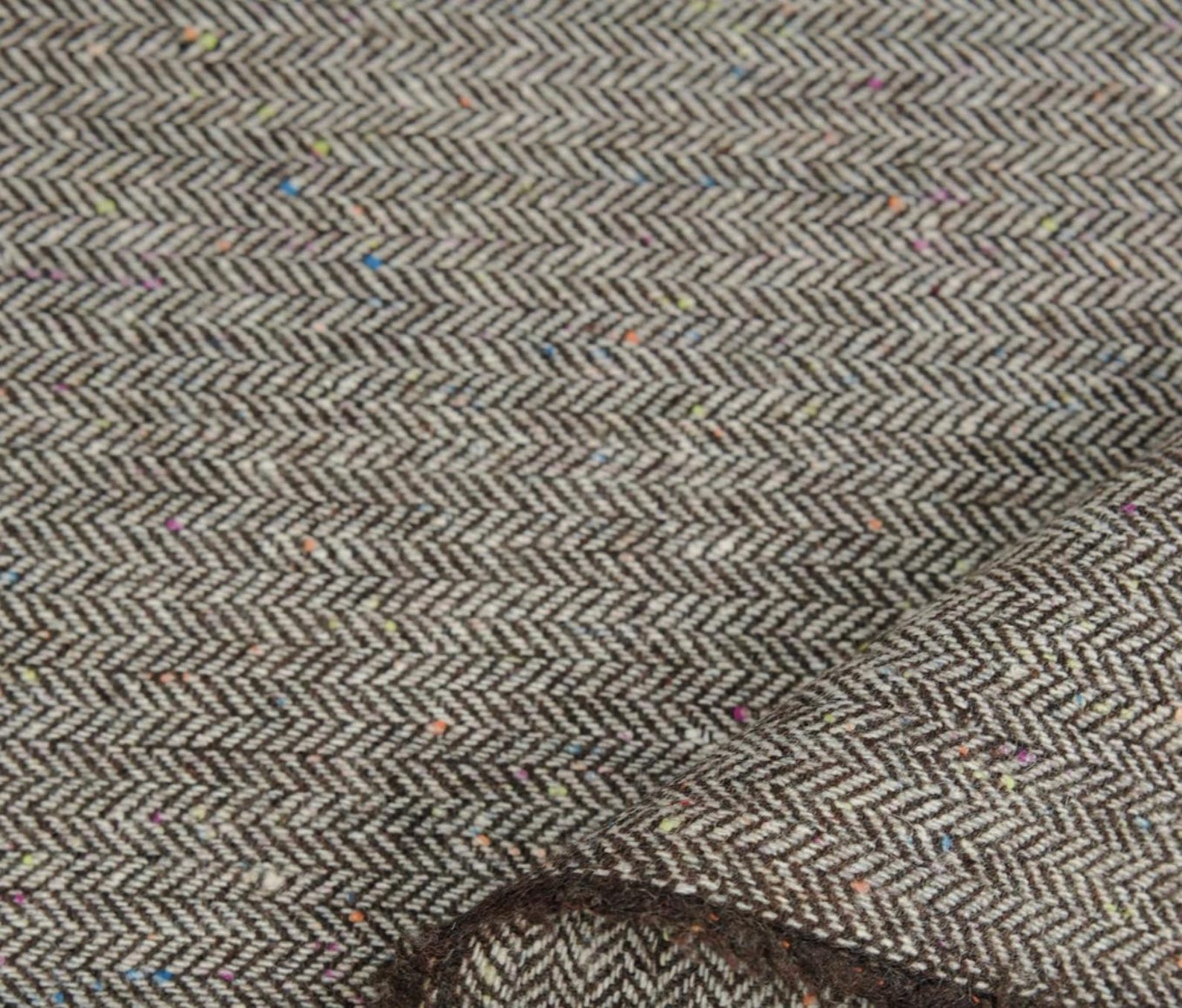 Colorful Specks Herringbone Wool Fabric by the Yard - Etsy