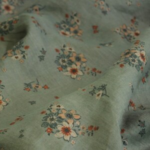 Print Floral Linen Fabric by the Yard - Etsy