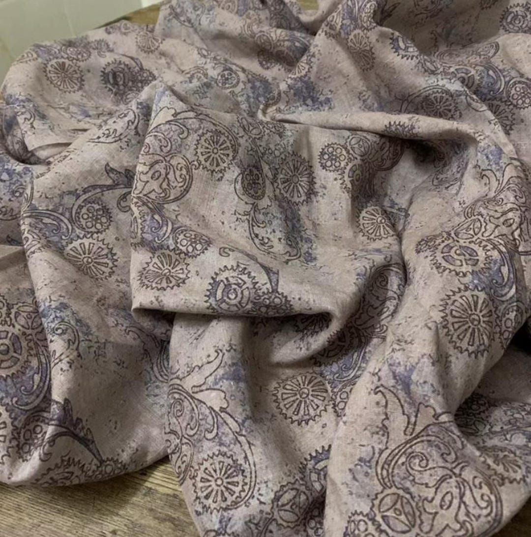 Print Linen Fabric by the Yard - Etsy