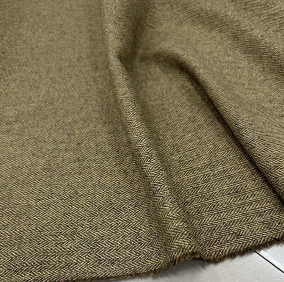 Herringbone Virgin Wool Fabric by the Yard - Etsy