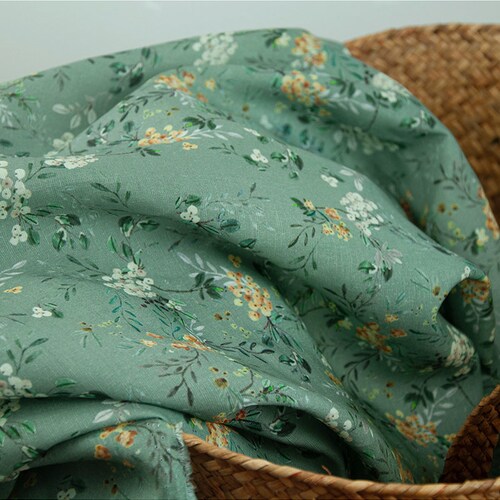 Jacquard Linen Cotton Fabric by the Yard - Etsy