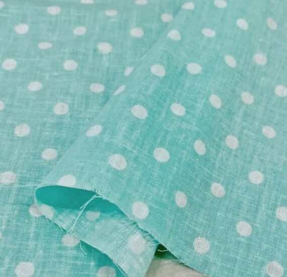 Dotted Print Linen Fabric by the Yard - Etsy